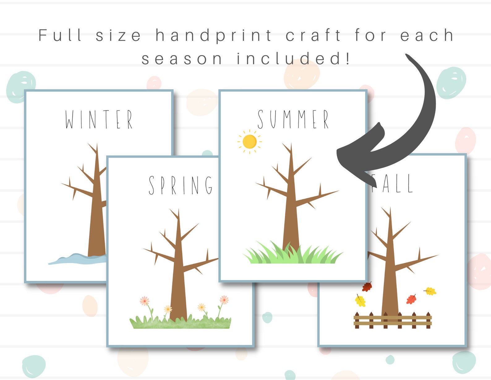 Fall Handprint Craft Four Seasons Craft Toddler Fall Art - Etsy