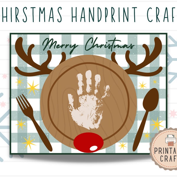 Handprint Art Christmas - Etsy