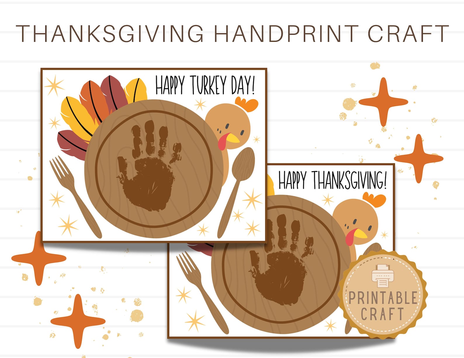 Thanksgiving Handprint Craft Baby Fall Art Preschool Fall Printable ...