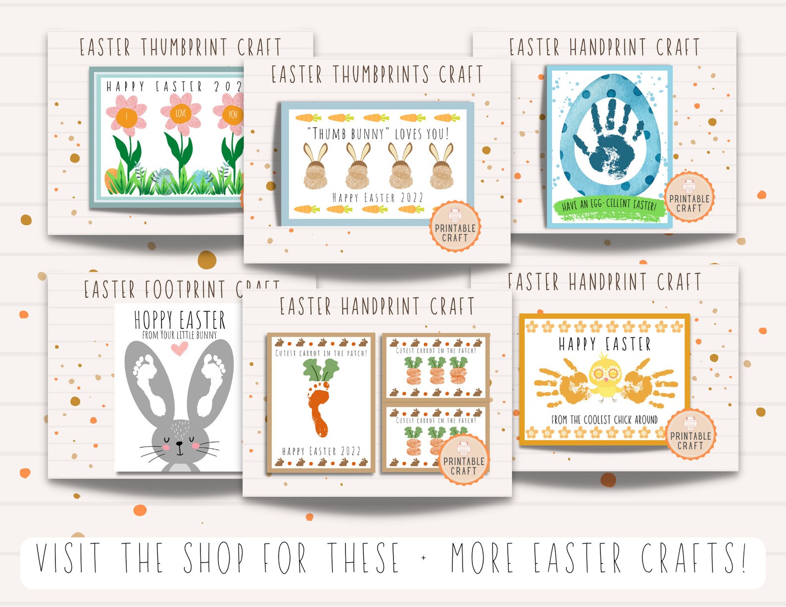 Easter Thumbprint Craft Handprint Art Toddler Craft - Etsy