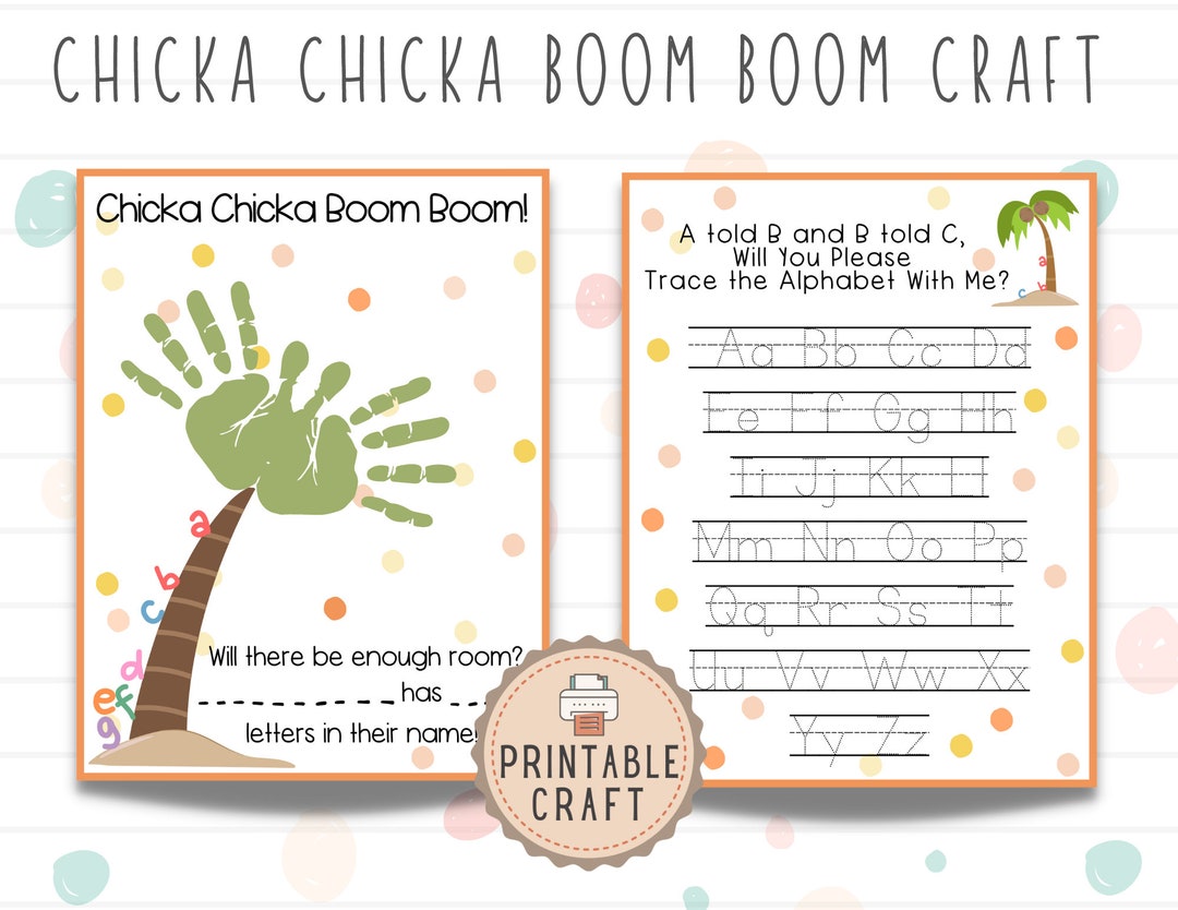 Chicka Chicka Boom Boom Craft First Day of School Activity Alphabet ...