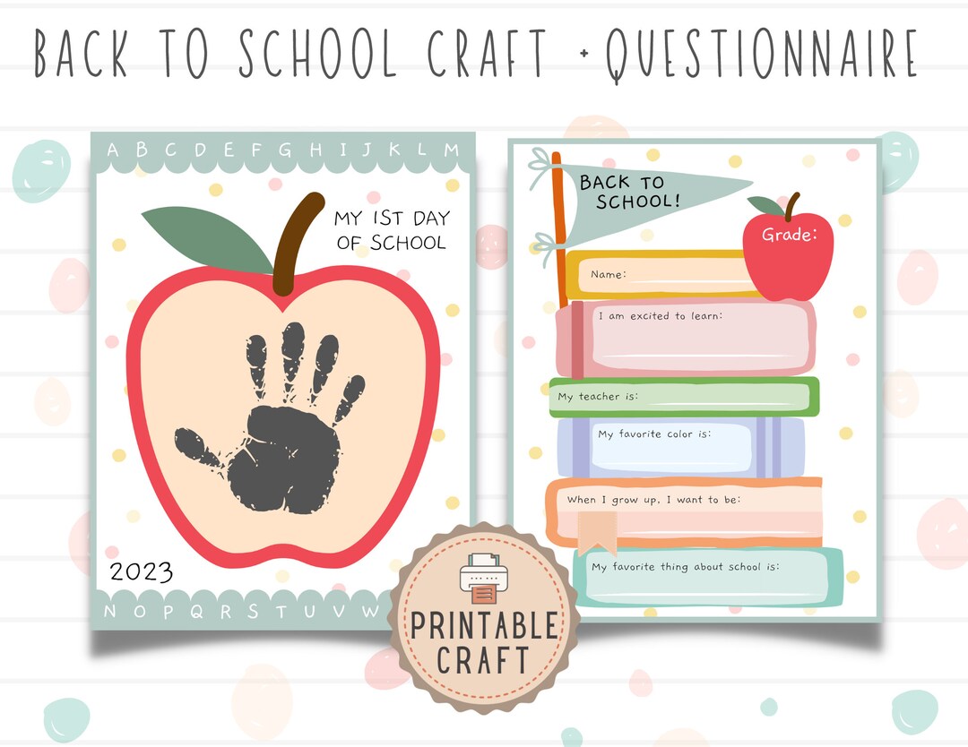 Back to School Craft | First Day of School | First Day of School Craft ...