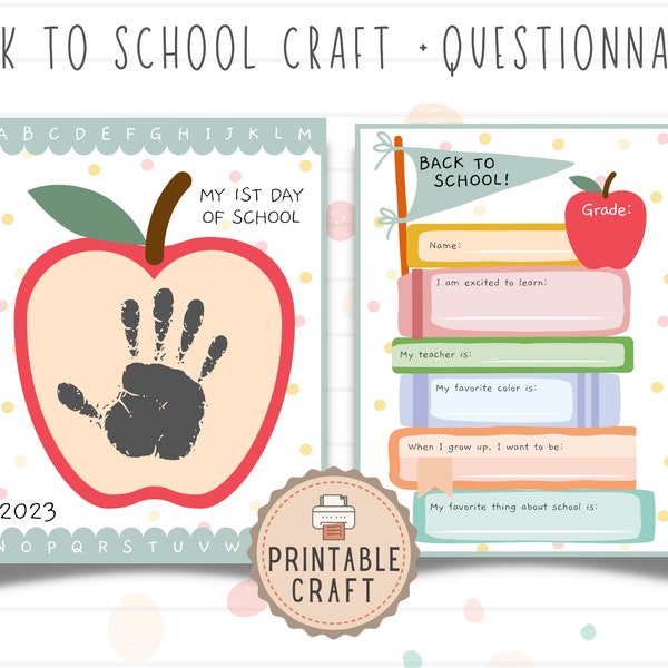 Back to School Handprint Craft - Etsy