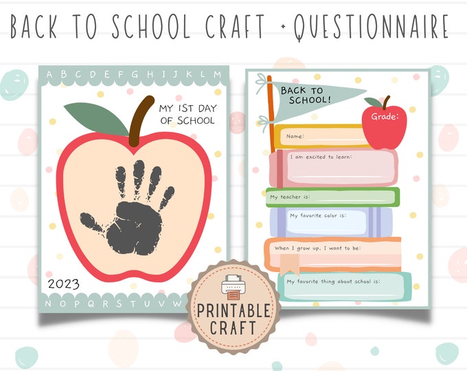 Back to School Craft | First Day of School | First Day of School Craft ...