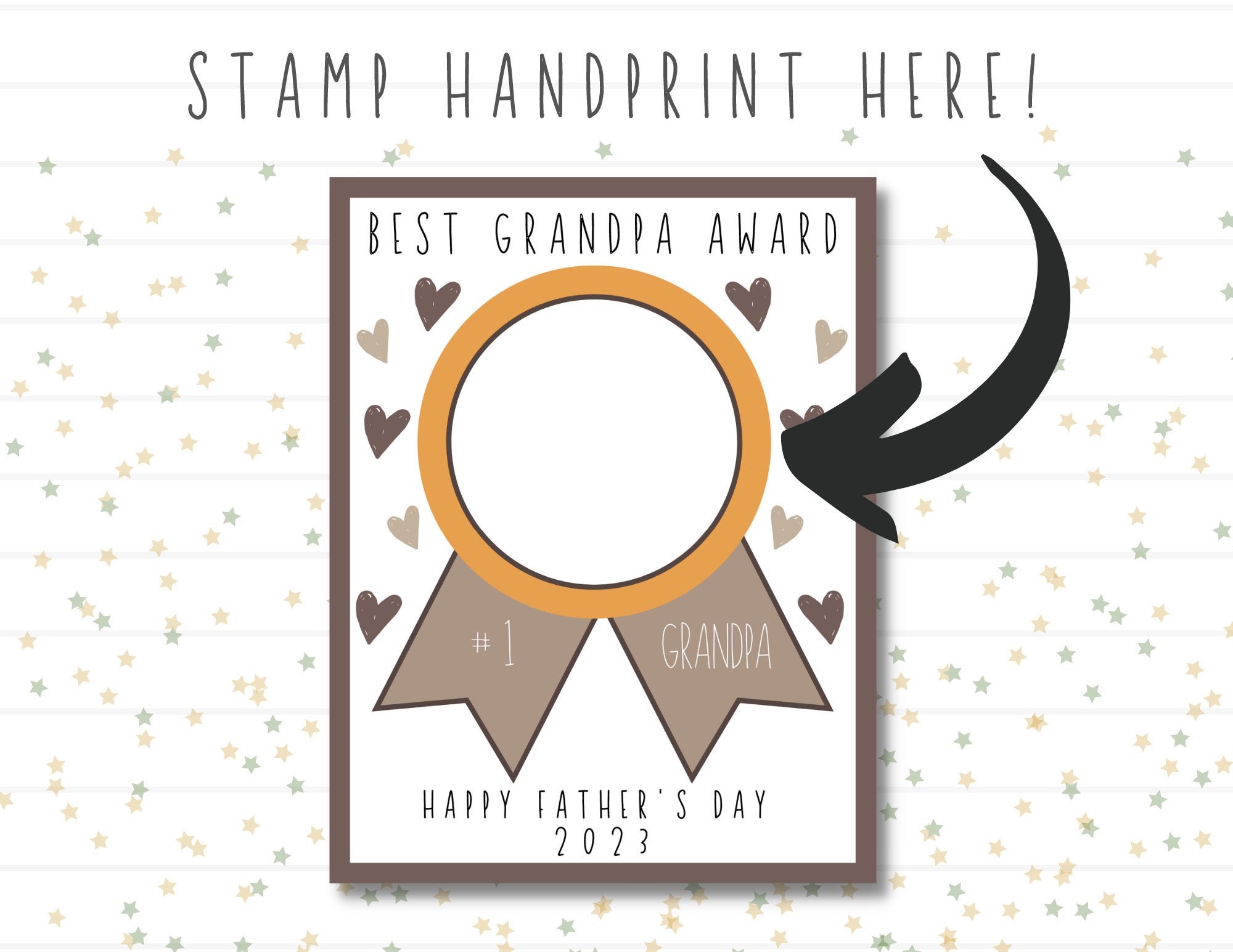 Father's Day Craft for Grandpa Handprint Craft Toddler Father's Day ...