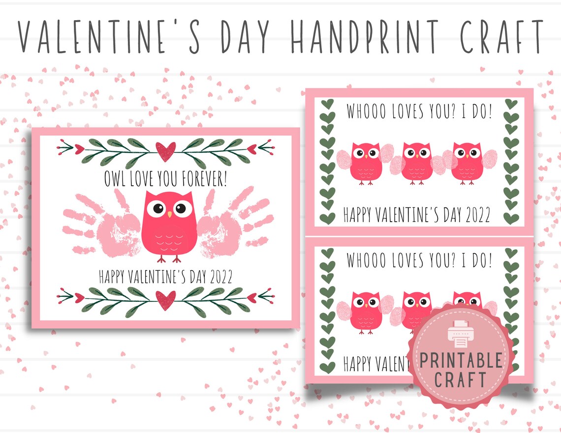 Valentine's Day Craft Valentine's Day Handprint - Etsy