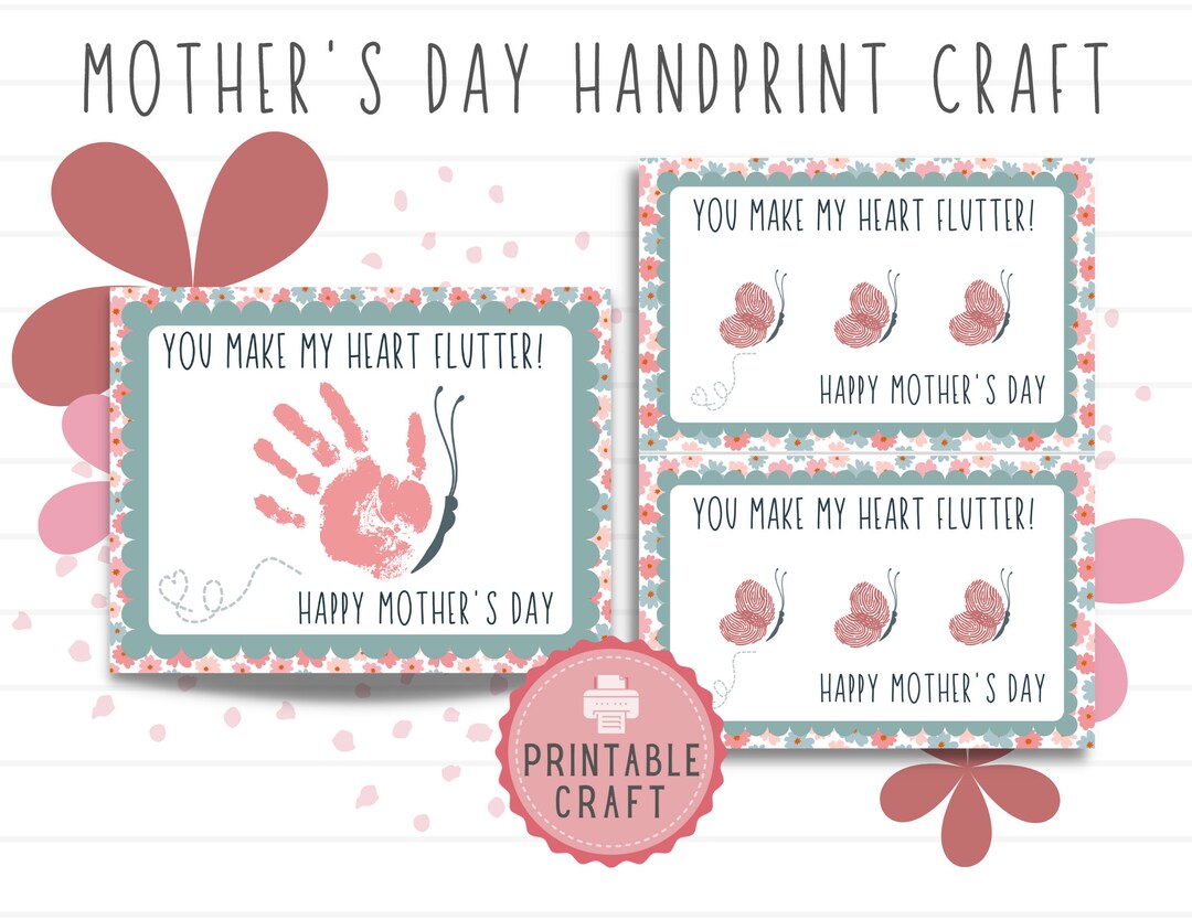 Mother's Day Craft Handprint Craft Toddler Mother's Day Baby's Mother's ...