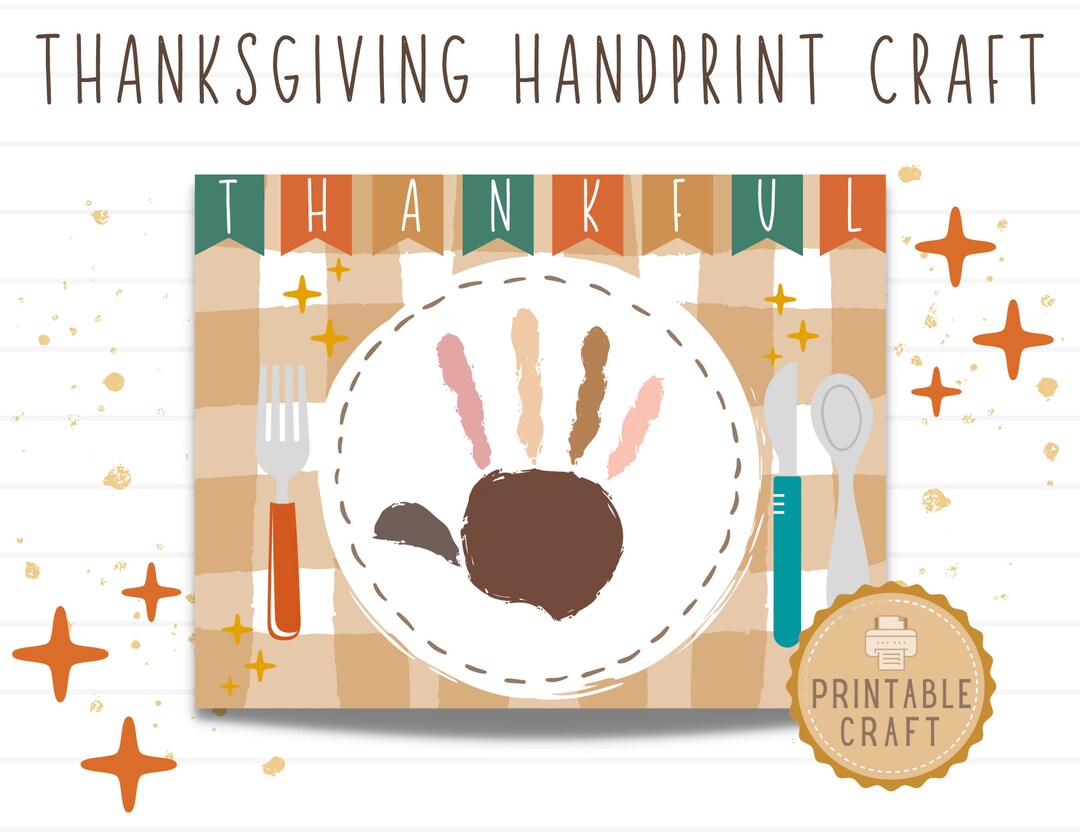 Thanksgiving Handprint Craft Baby Fall Art Preschool Fall Printable ...
