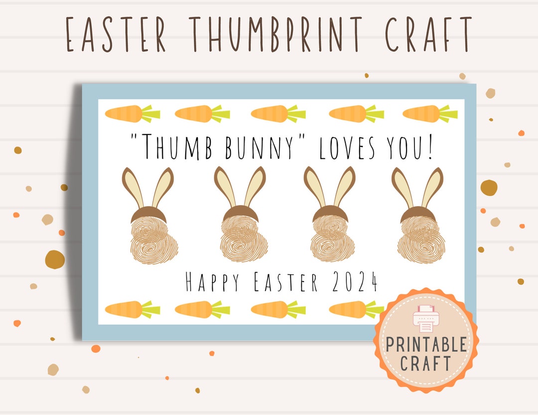 Easter Thumbprint Craft, Handprint Art, Toddler Craft, Easter Kids ...