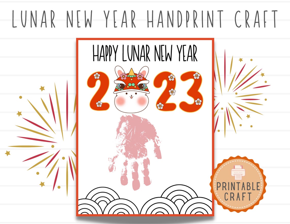 Lunar New Year Handprint Craft Lunar New Year 2023 Year of - Etsy