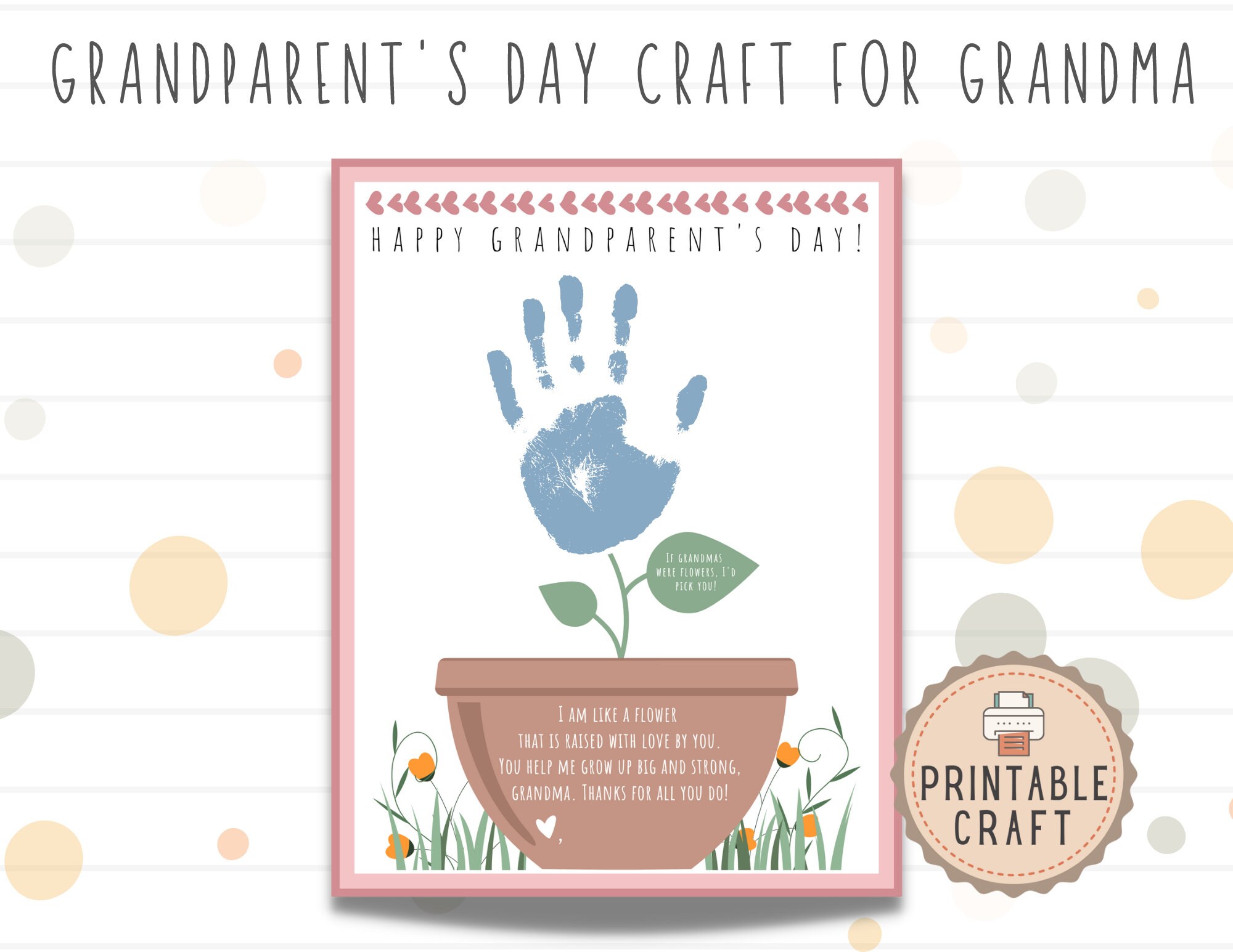 Grandparents Day Craft Grandparents Printable Handprint Craft for ...