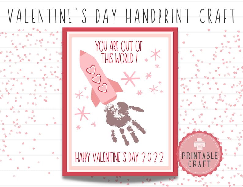 Valentine's Day Craft Valentine's Day Handprint | Etsy