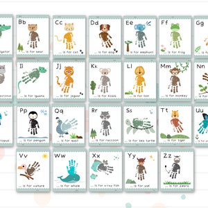 Handprint ABC Book Toddlers Letters Phonics Activity Preschool Animal ...