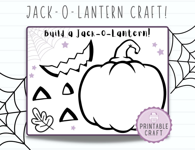 Jack-o-lantern Printable Craft Halloween Craft Toddler Halloween ...