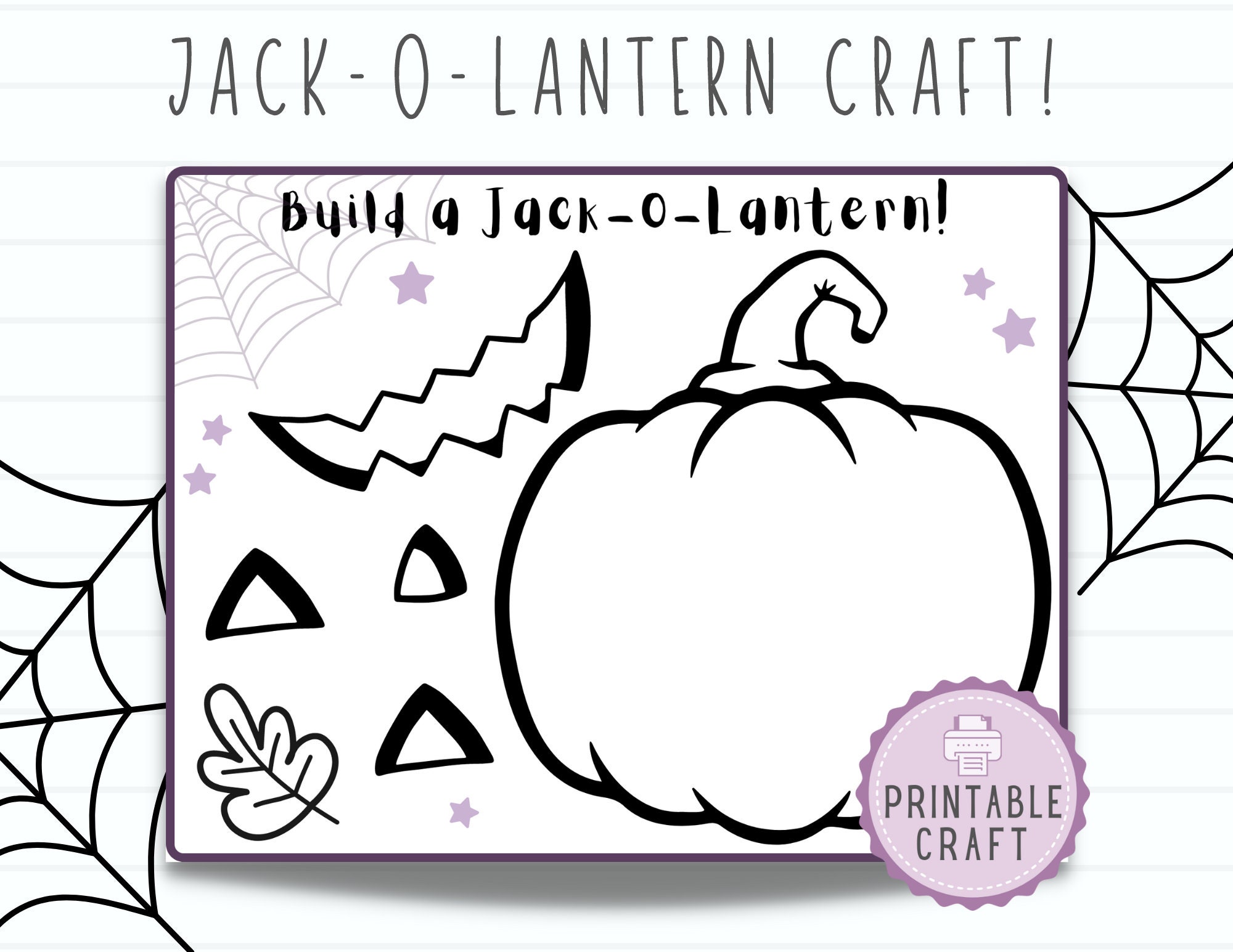 Jack-o-lantern Printable Craft Halloween Craft Toddler Halloween ...