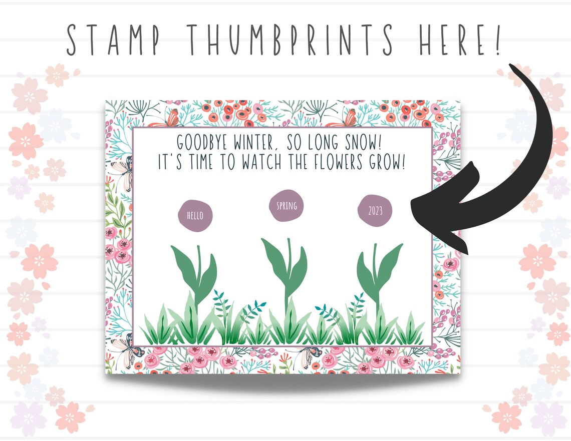 First Day of Spring Craft Spring Handprint Art Toddler - Etsy