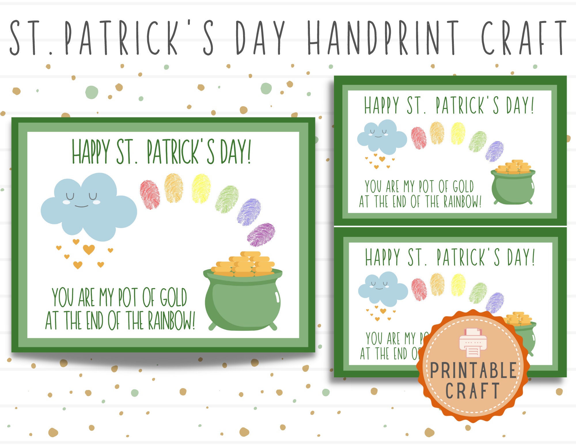 St. Patrick's Day Craft St. Patrick's Day Handprint Art Toddler St ...