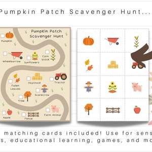 Pumpkin Patch Scavenger Hunt Fall Handprint Craft Scarecrow Craft ...