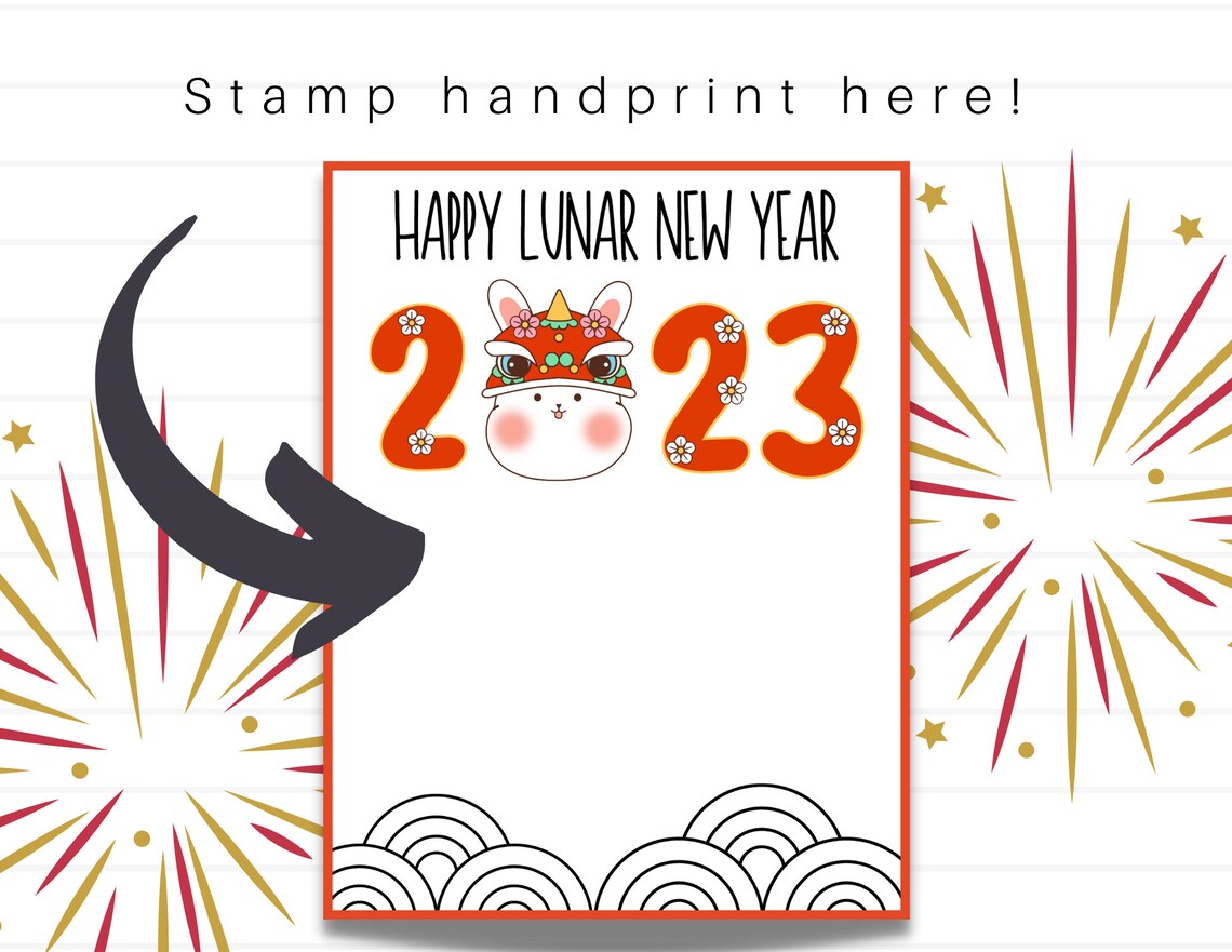 Lunar New Year Handprint Craft Lunar New Year 2023 Year of - Etsy