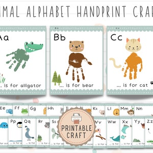 Handprint ABC Book Toddlers Letters Phonics Activity Preschool Animal ...