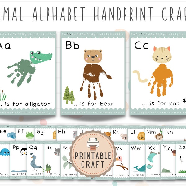 Handprint Alphabet - Etsy