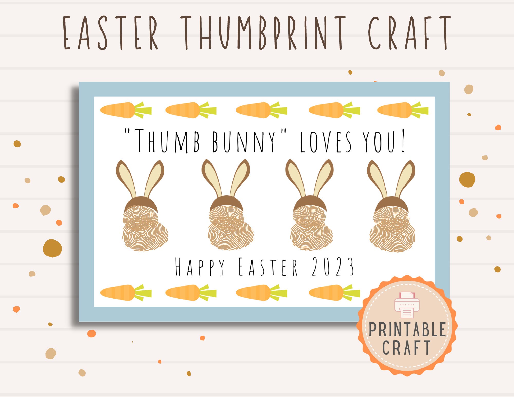Easter Thumbprint Craft Handprint Art Toddler Craft - Etsy