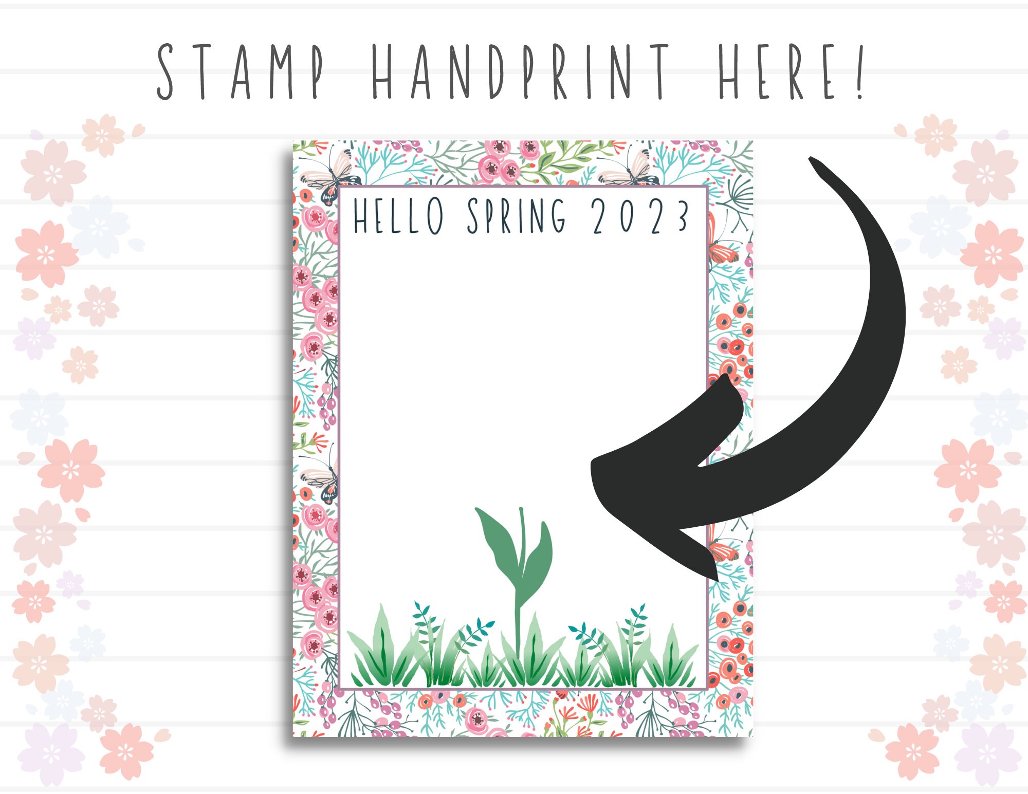 First Day of Spring Craft Spring Handprint Art Toddler - Etsy