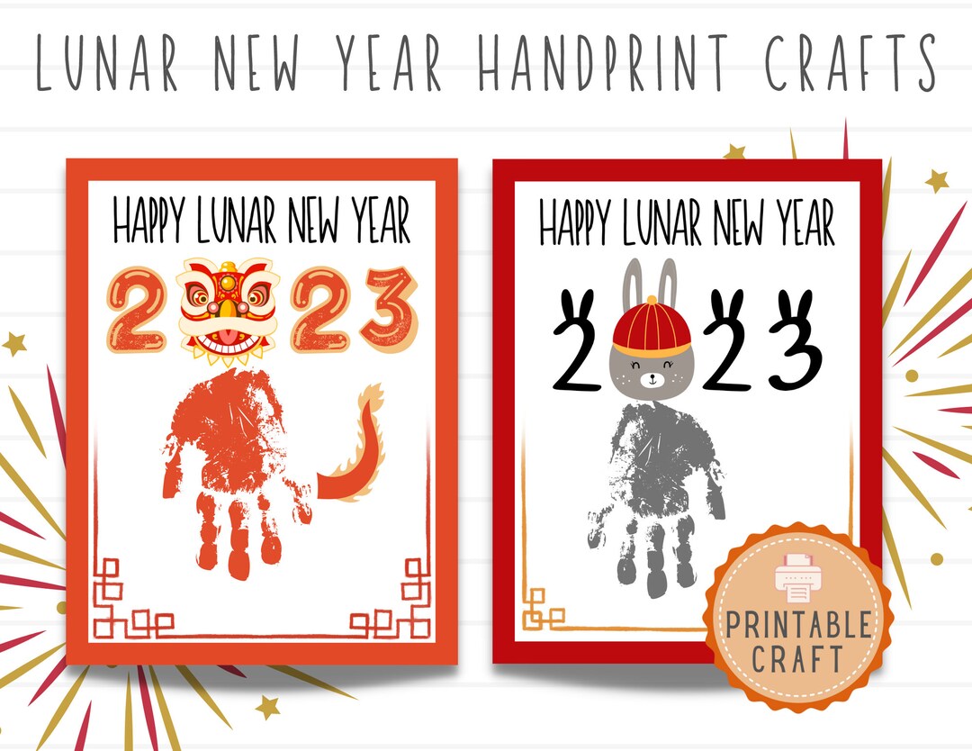Lunar New Year Handprint Craft Lunar New Year 2023 Year of - Etsy