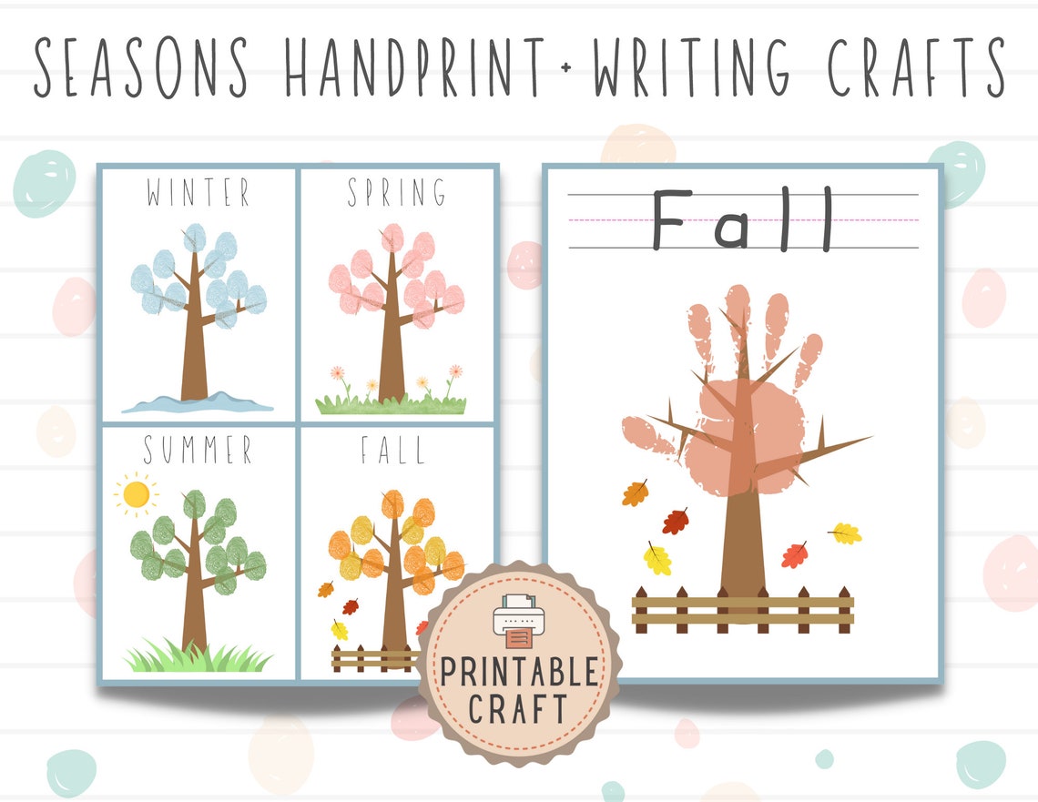 Fall Handprint Craft Four Seasons Craft Toddler Fall Art - Etsy