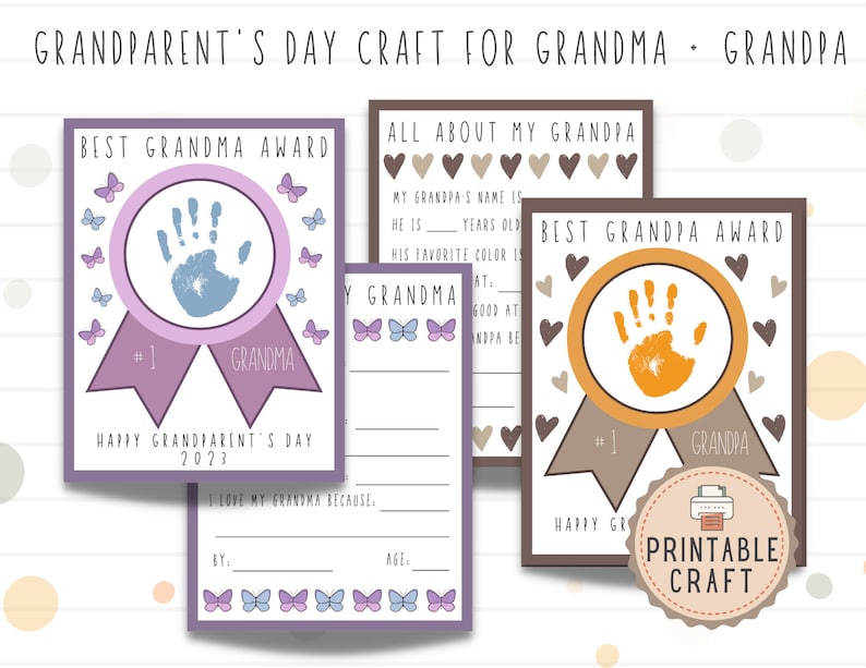 Grandparents Day Craft for Grandma and Grandpa, Handmade Craft for ...