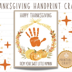 Thanksgiving Handprint Craft Baby Fall Art Preschool Fall Printable ...
