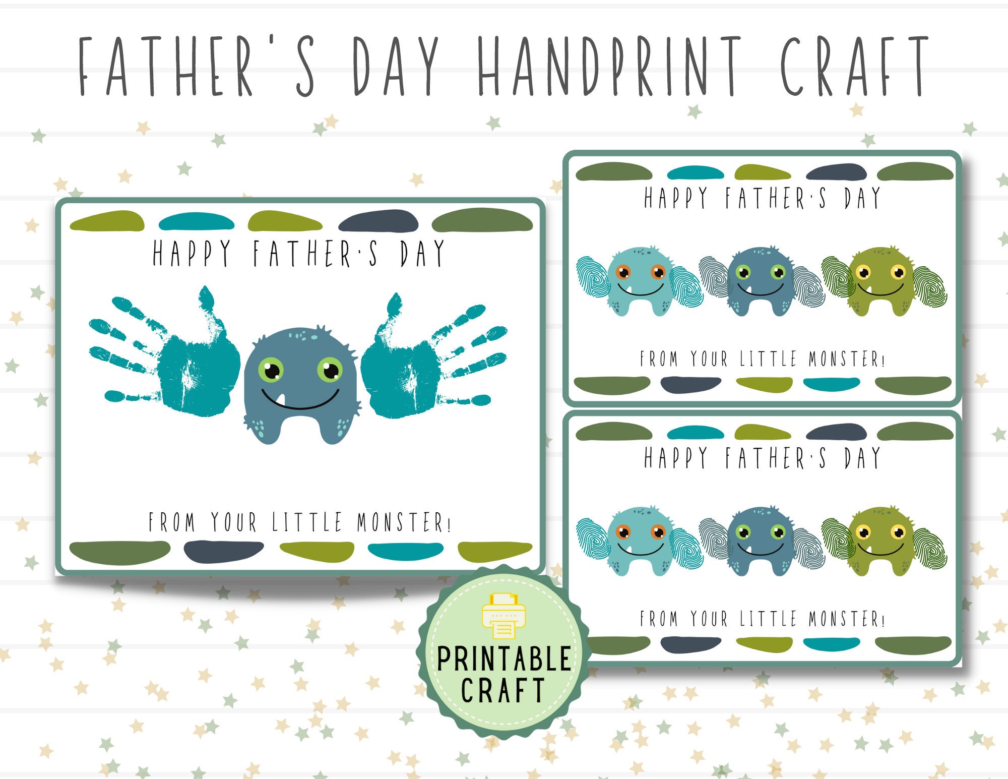 Father's Day Craft Handprint Craft Toddler Father's Day Baby Father's ...