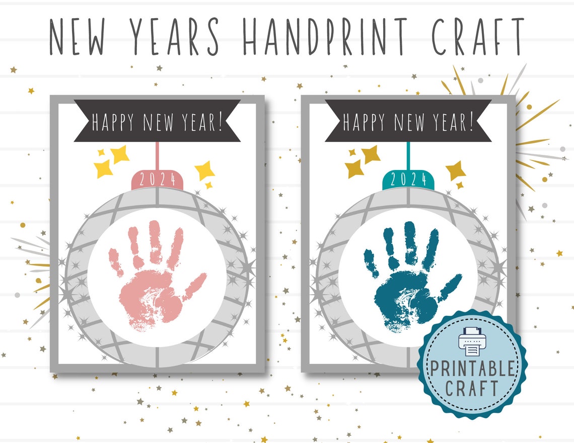 New Years Handprint Art Disco Ball Art Toddler New Years Craft ...