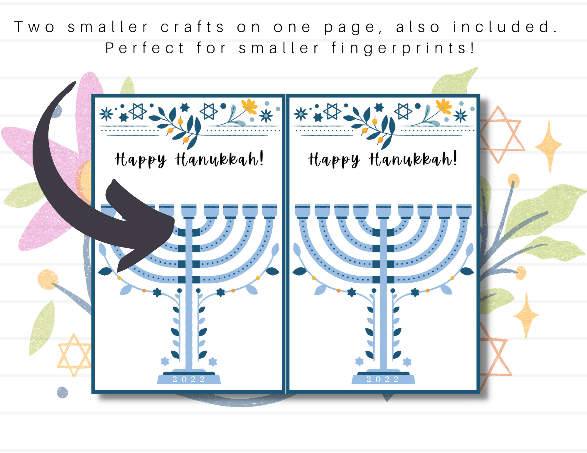 Hanukkah Printable Craft Holiday Craft Toddler Hanukkah - Etsy