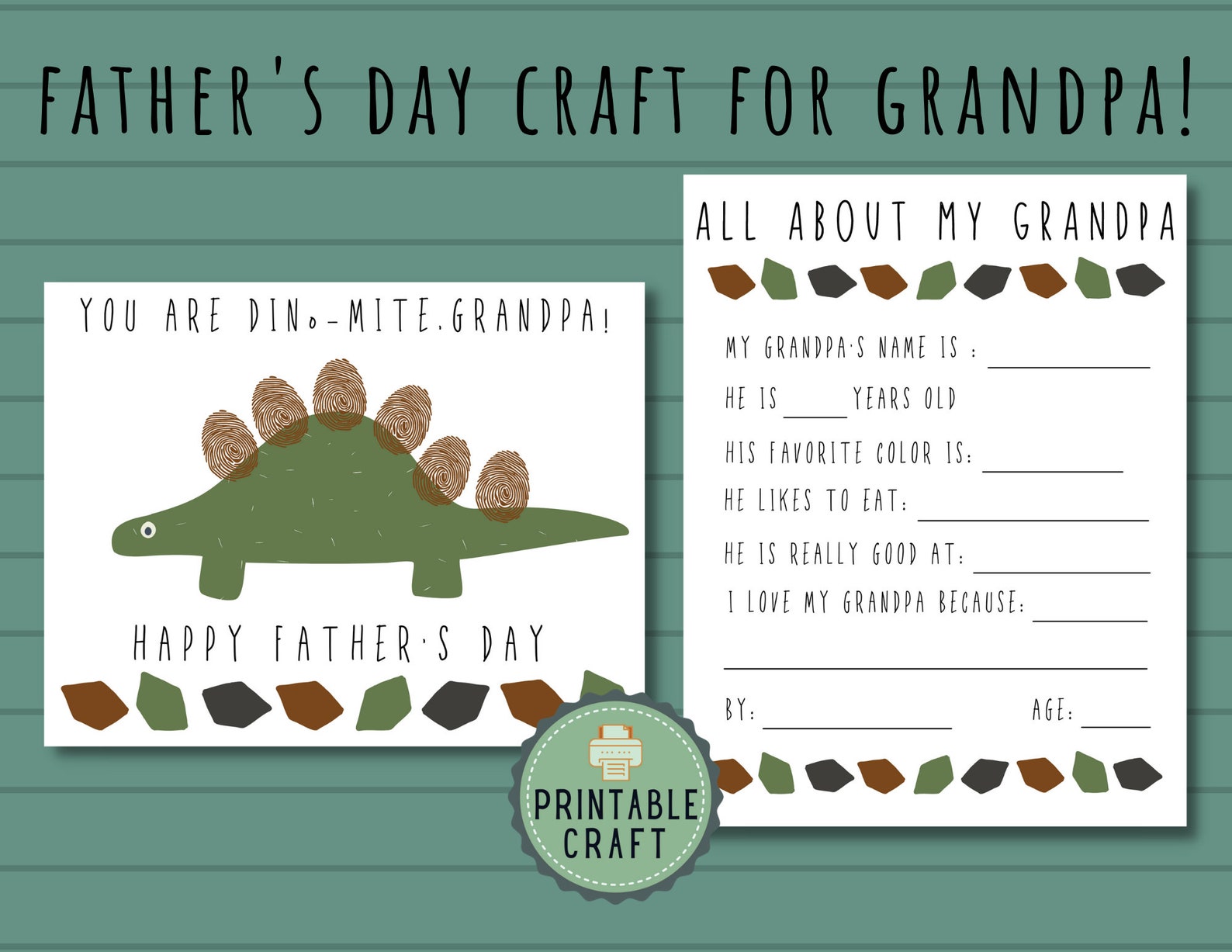 Father's Day Craft for Grandpa Grandpa Handprint Craft | Etsy