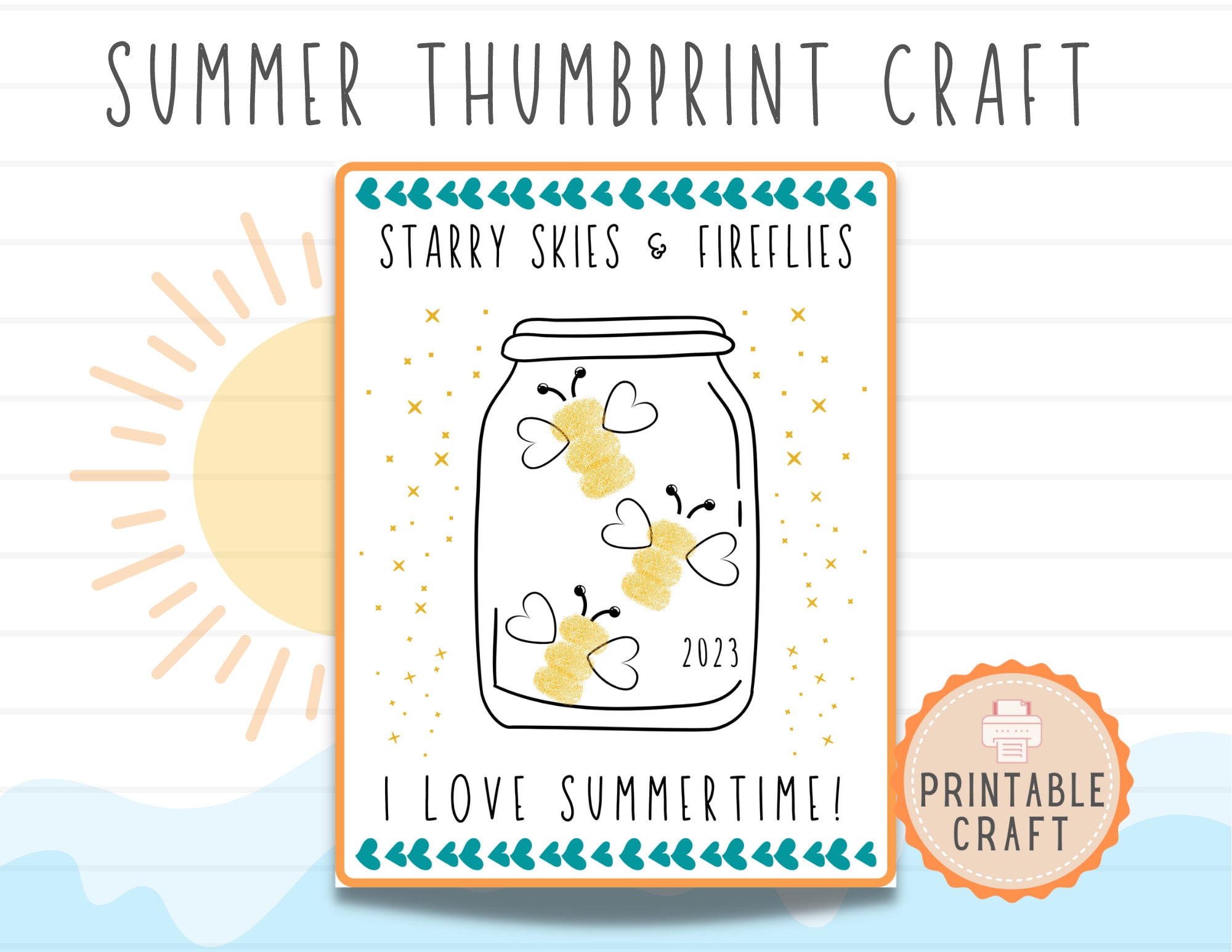 Summer Toddler Craft First Day of Summer Summer Art Summer Printable ...