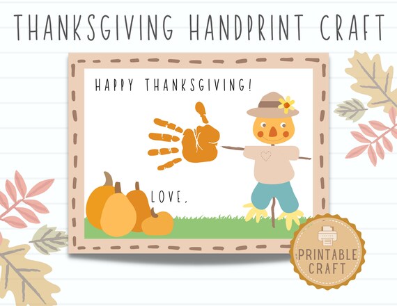 Fall Handprint Craft Thanksgiving Handprint Craft Toddler - Etsy