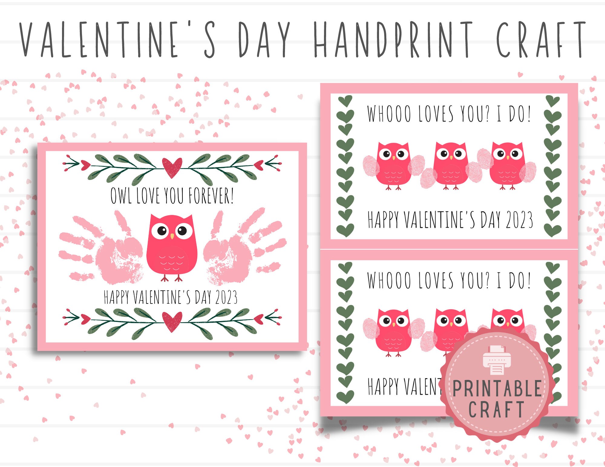 Valentine's Day Craft Valentine's Day Handprint - Etsy