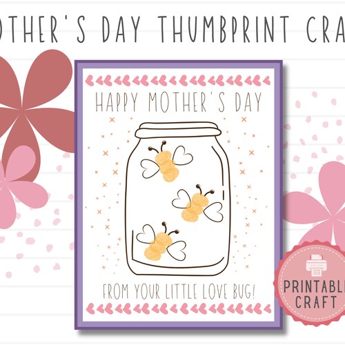 Mother's Day Craft Handprint Craft Toddler - Etsy