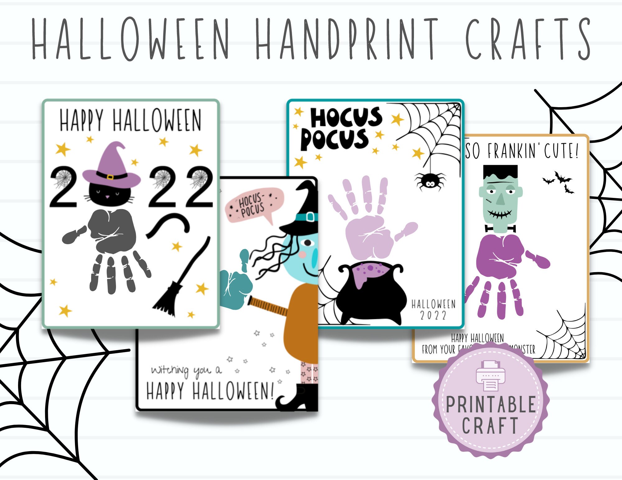 Halloween Handprint Craft Bundle Toddler Halloween Printable - Etsy