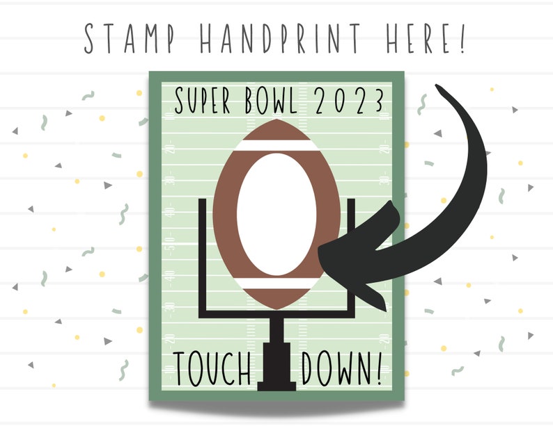 Super Bowl Handprint Craft Football Craft Super Bowl 2023 - Etsy