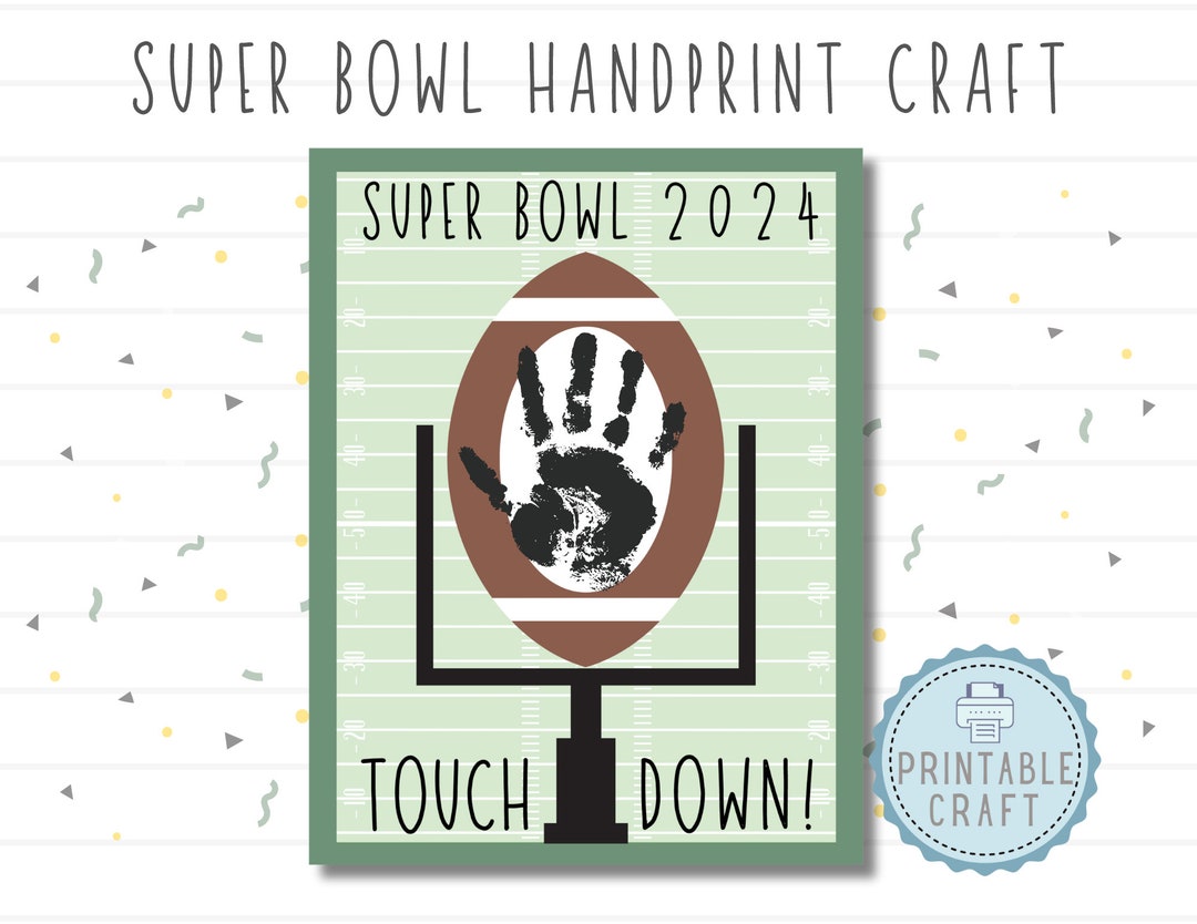 Super Bowl Handprint Craft Football Craft Super Bowl 2024 Super Bowl ...