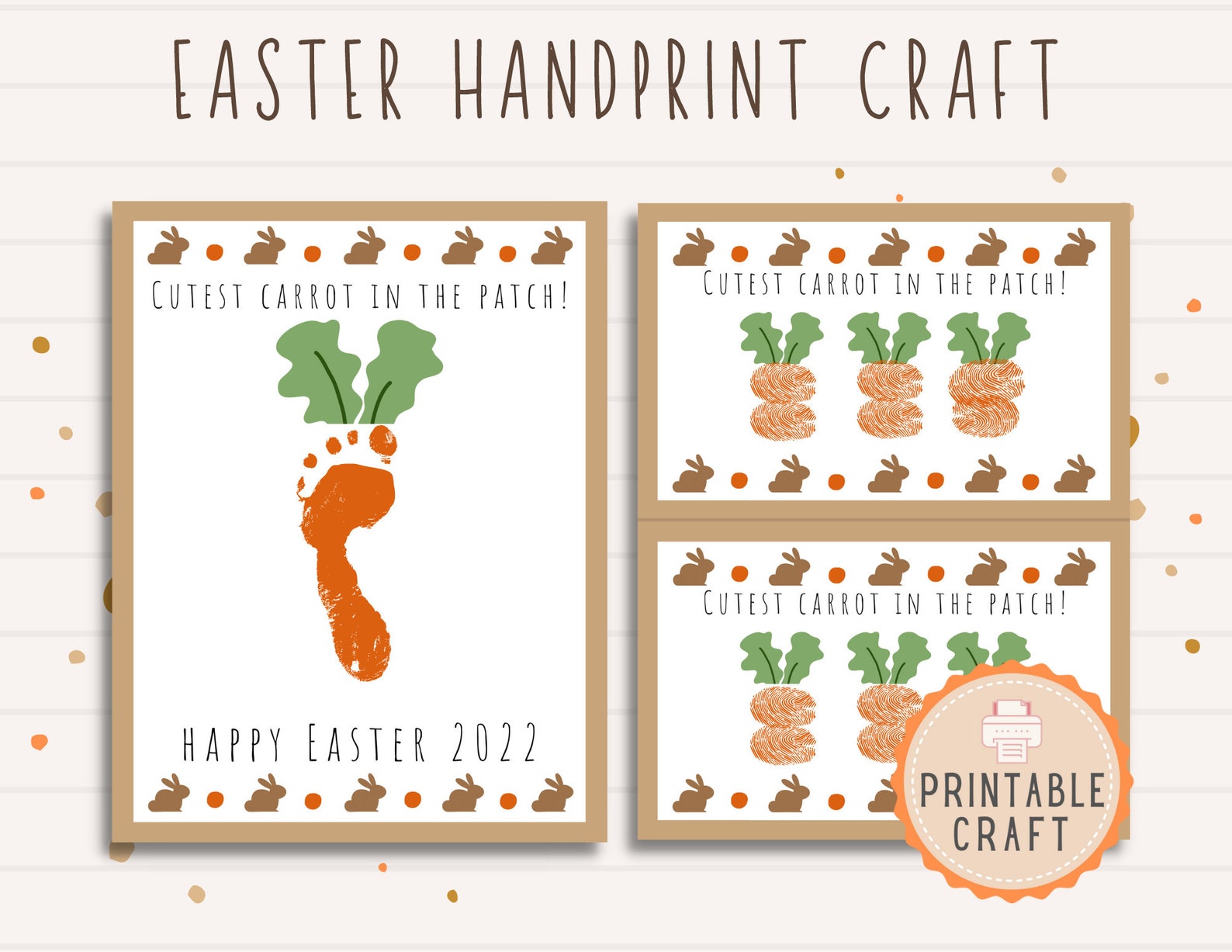 Easter Thumbprint Craft Handprint Art Toddler Craft - Etsy