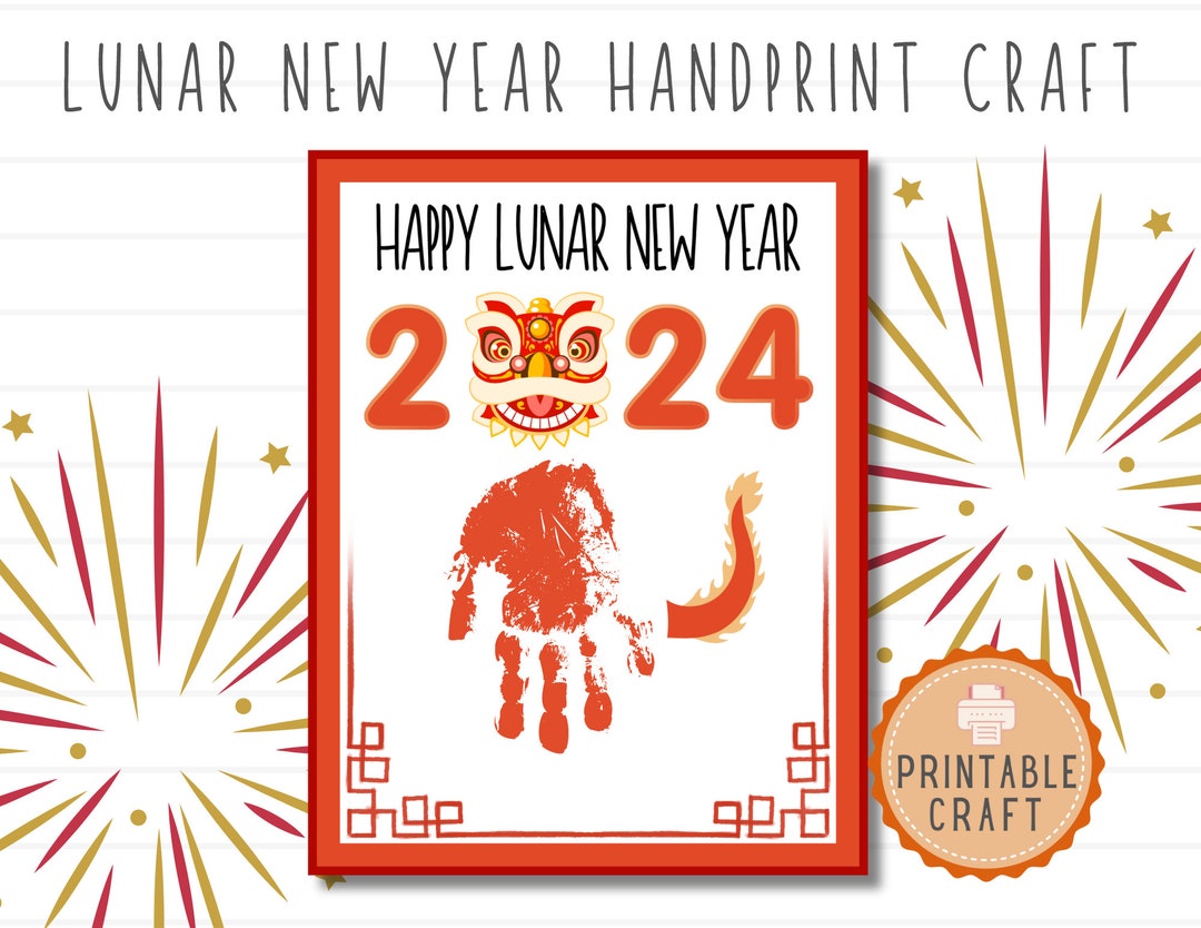 Lunar New Year Handprint Craft Lunar New Year 2024 Year of the Dragon ...