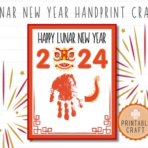 Lunar New Year Handprint Craft Lunar New Year 2024 Year of the Dragon ...