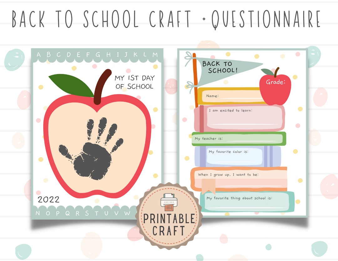 Back to School Craft First Day of School First Day of - Etsy