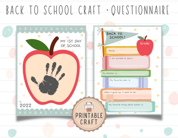 Back to School Craft First Day of School First Day of - Etsy