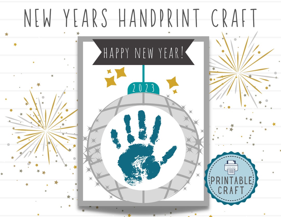 New Years Handprint Art Disco Ball Art Toddler New Years - Etsy