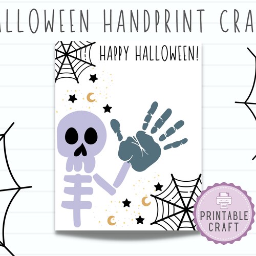 Halloween Handprint Craft Toddler Halloween Printable Baby - Etsy