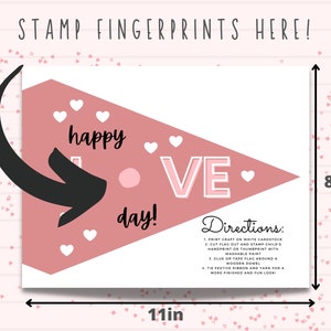 Valentine's Day Pennant Printable Valentine's Day Flag Valentine's Day ...